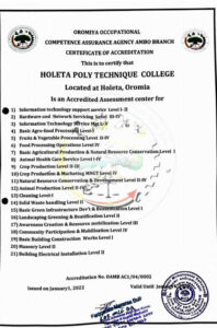 COC Assessment - Holeta Polytechnic College